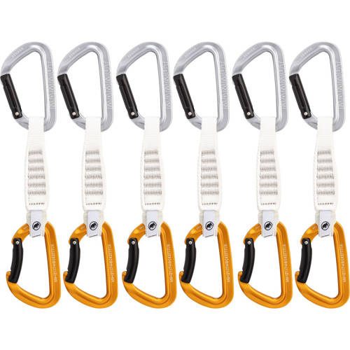 Mammut Sender Keylock 12cm 6-Pack Quickdraws Straight Gate/Bent Gate ...